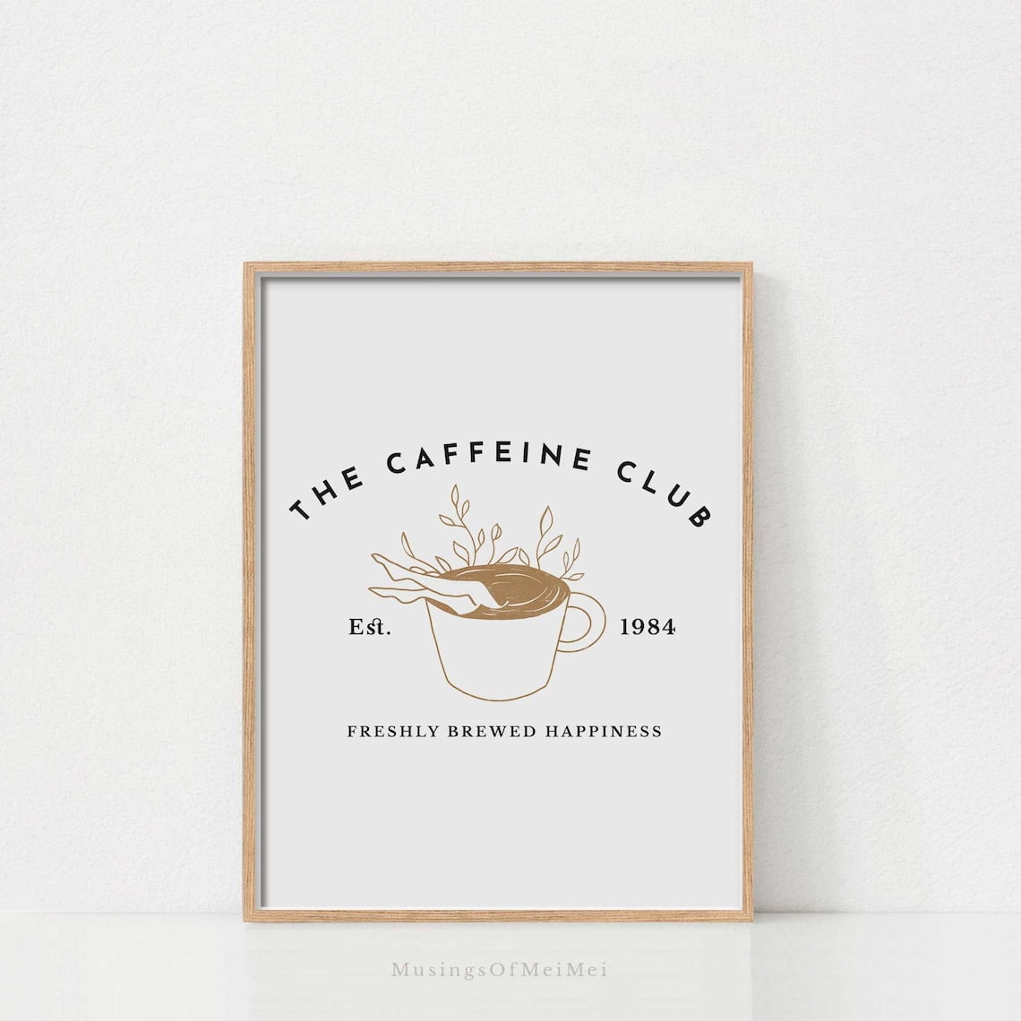 Minimalist Coffee Poster Caffeine Club Wall Art Poster, Unframed Poster ...