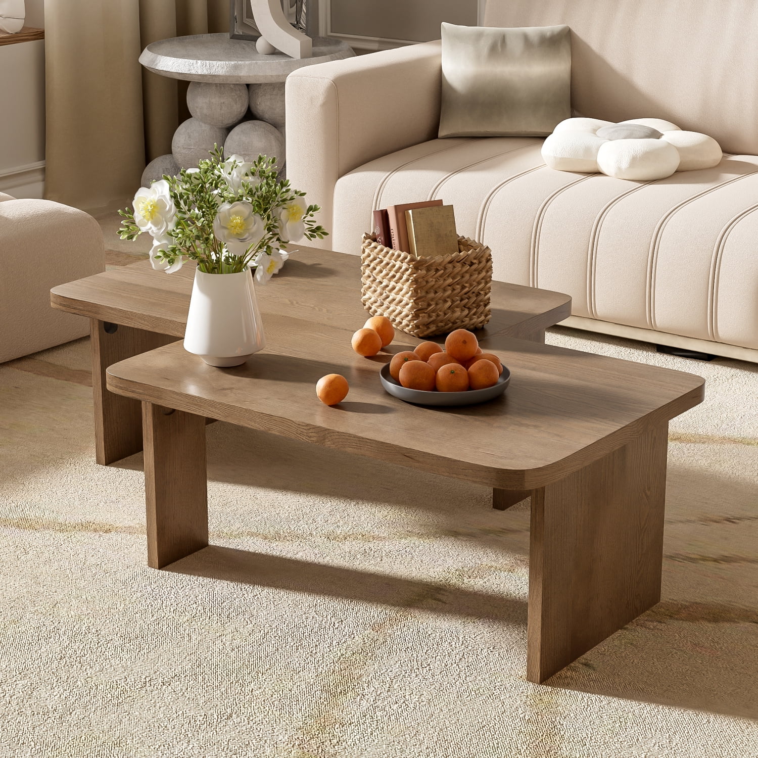 Minimalist Coffee Table Set, Rectangle Table for Living Room, Multi ...
