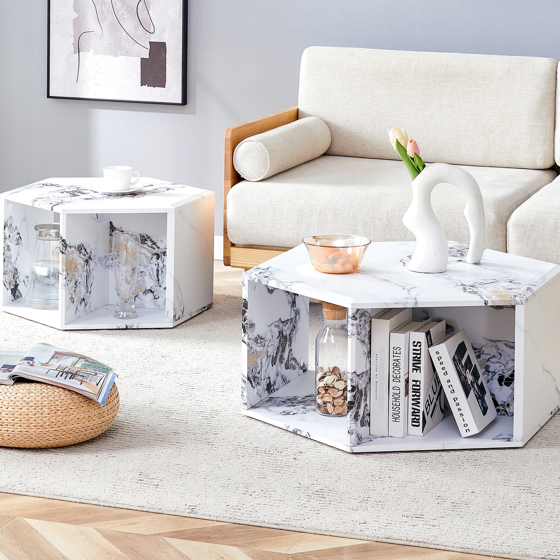 Minimalist Coffee Table Set+Smooth Sticker Surface”-“Home Cleaning+Keep ...