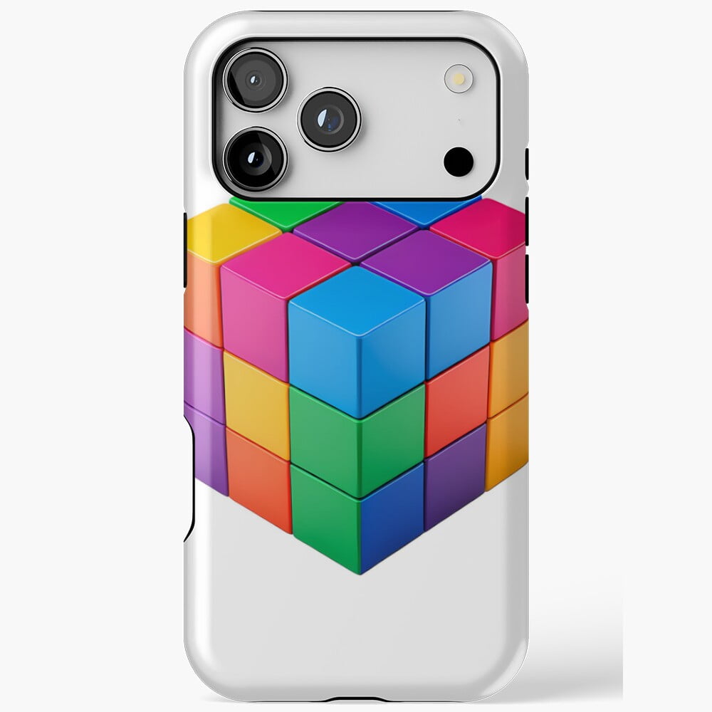 Minimalist Color Cube Elegant Artwork Protective and Compatible iPhone ...