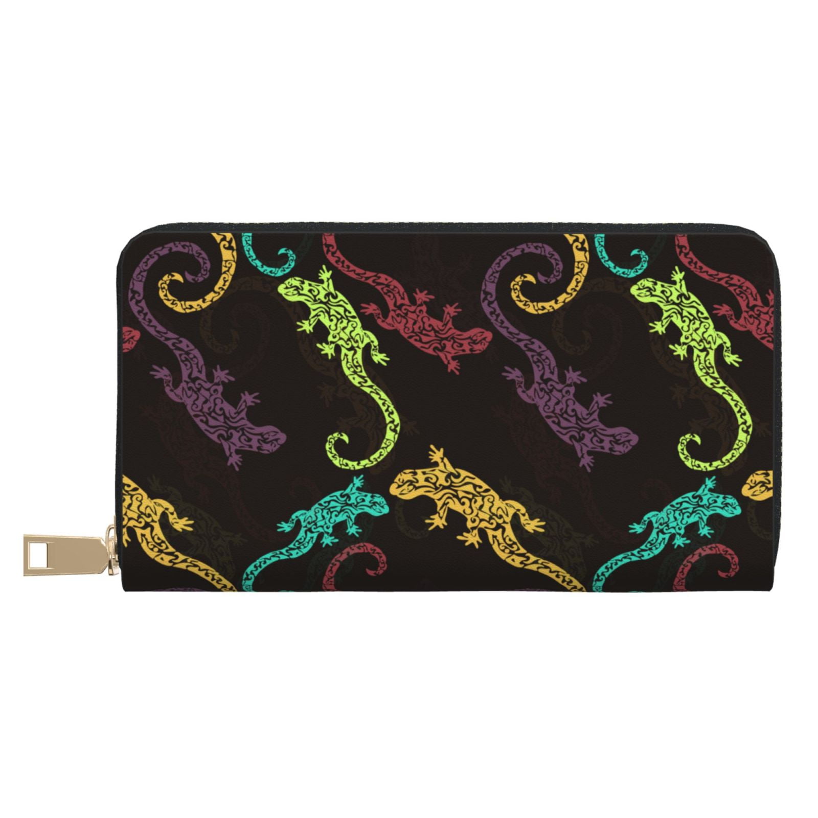 Minimalist Color Gecko Lizard Wallet Women, Leather Bifold Multi Card ...