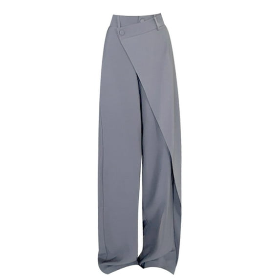 Minimalist Commuting Suit Pants - Irregular Splicing, Straight/Wide Leg ...