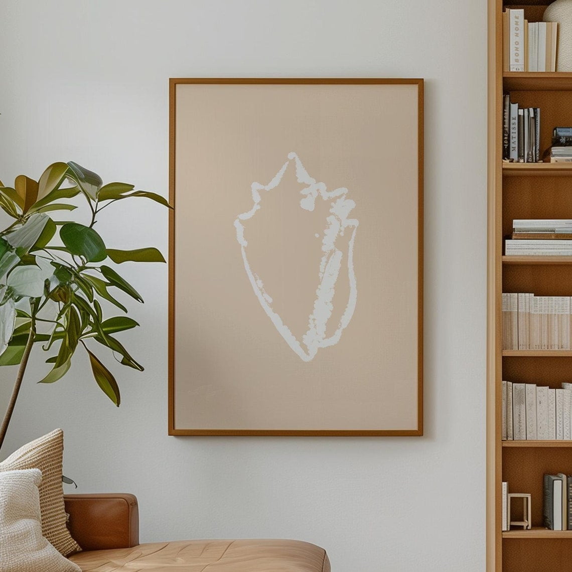 Minimalist Conch Shell, Coastal Wall Art, Simple Ocean Themed Print For ...
