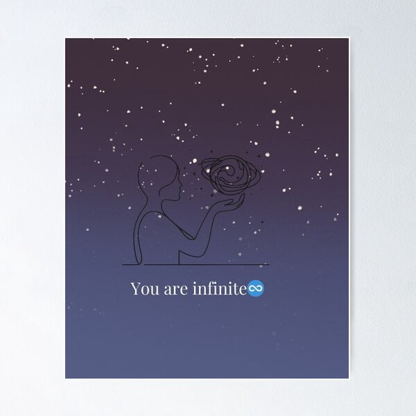 Minimalist Cosmic Line Art – "You Are Infinite" Inspirational Design ...