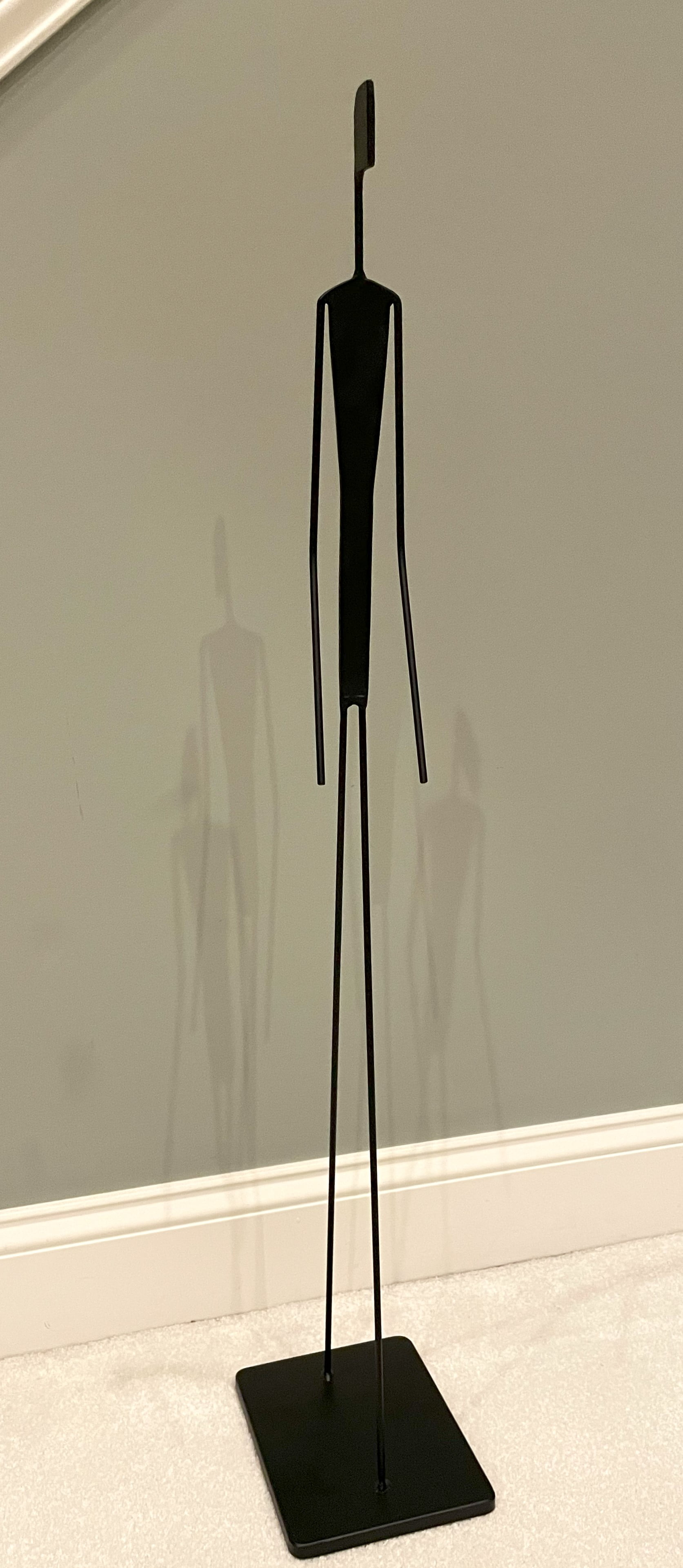 Minimalist, Curious, Thin Man Metal Statue / Figure 38” x 7.5” x 6 ...