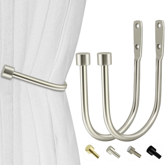 Minimalist Curtain Holdbacks 2 count, Cast Iron Solid Curtain Tieback ...