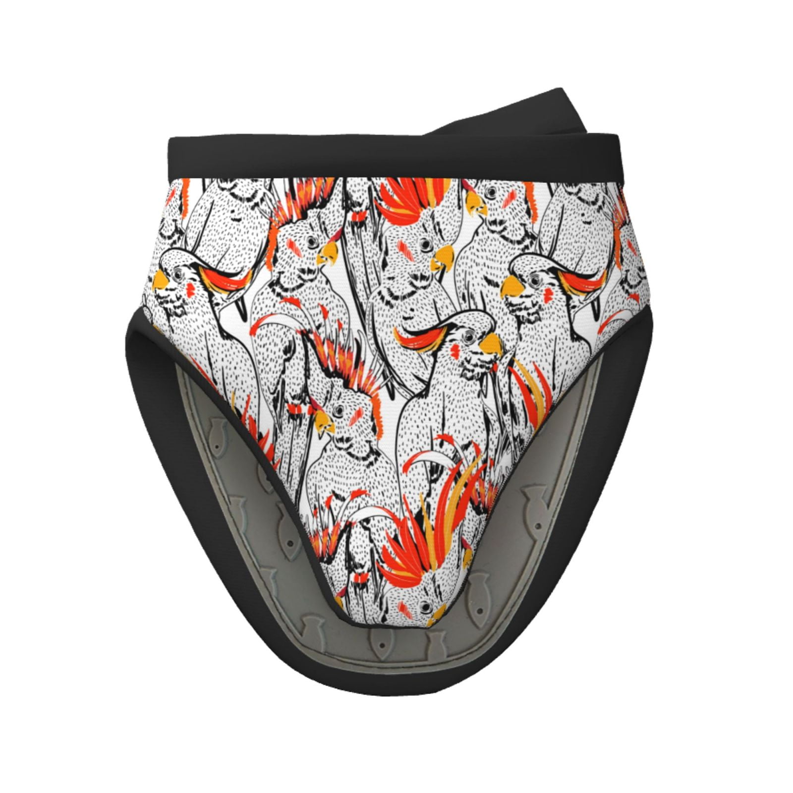 Minimalist Cute Cockatoo Orange Oven Mitts Heat Resistant, Soft Lining ...