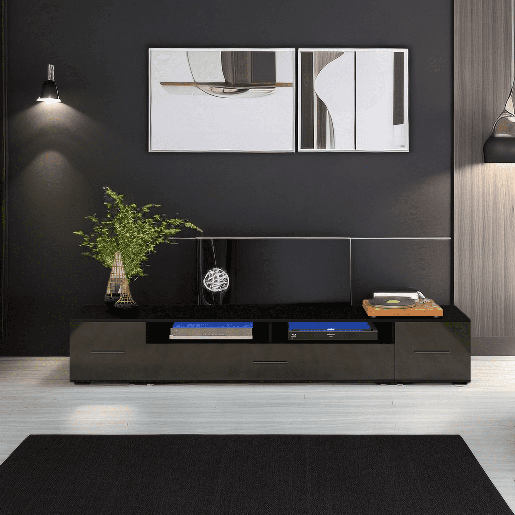 Minimalist Design TV Stand with Color Changing LED Lights, Modern ...