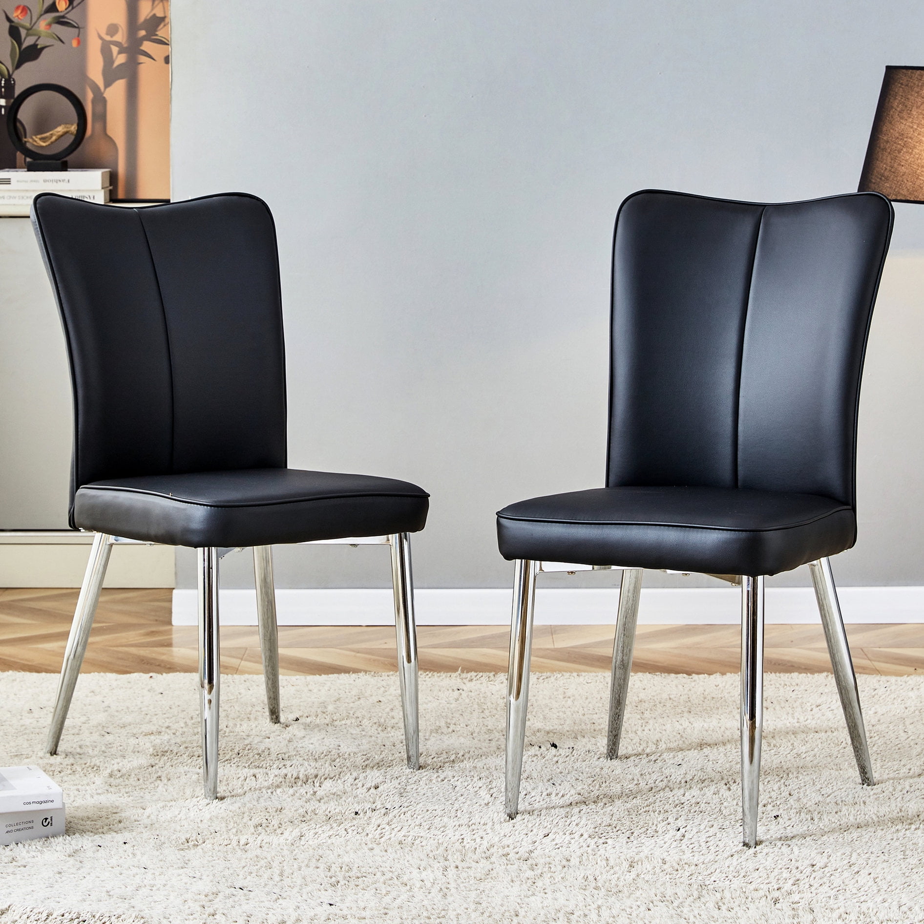 Minimalist Dining Chairs | For Multiple Living Spaces | PU Leather and ...