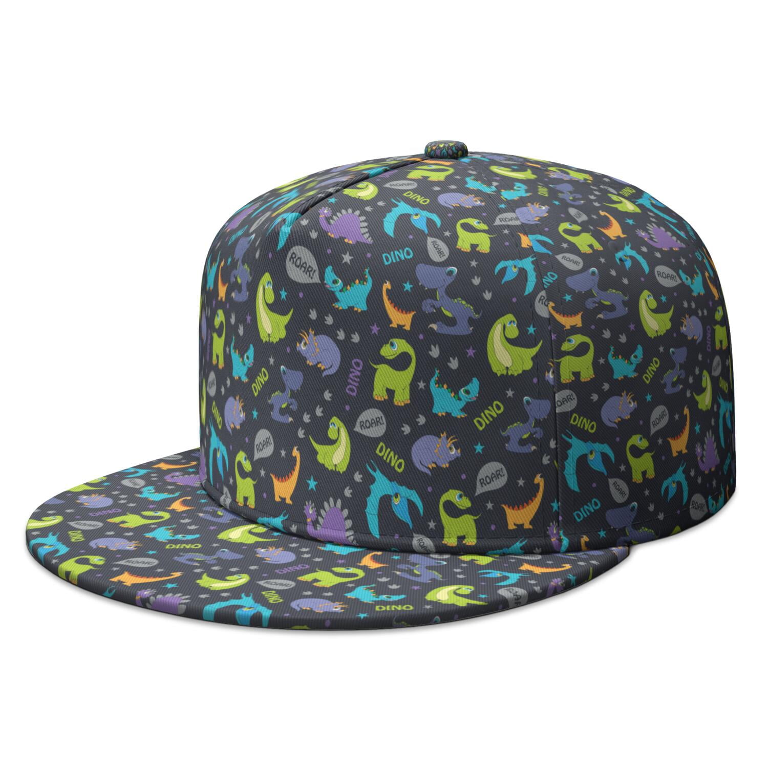 Minimalist Dinosaur Snapback Cap - Aesthetic Dino Skeleton Flat Visor ...