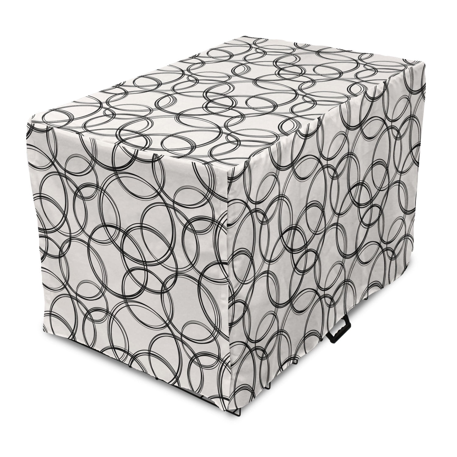Minimalist Dog Crate Cover, Abstract Overlapping Circles Interlocking ...