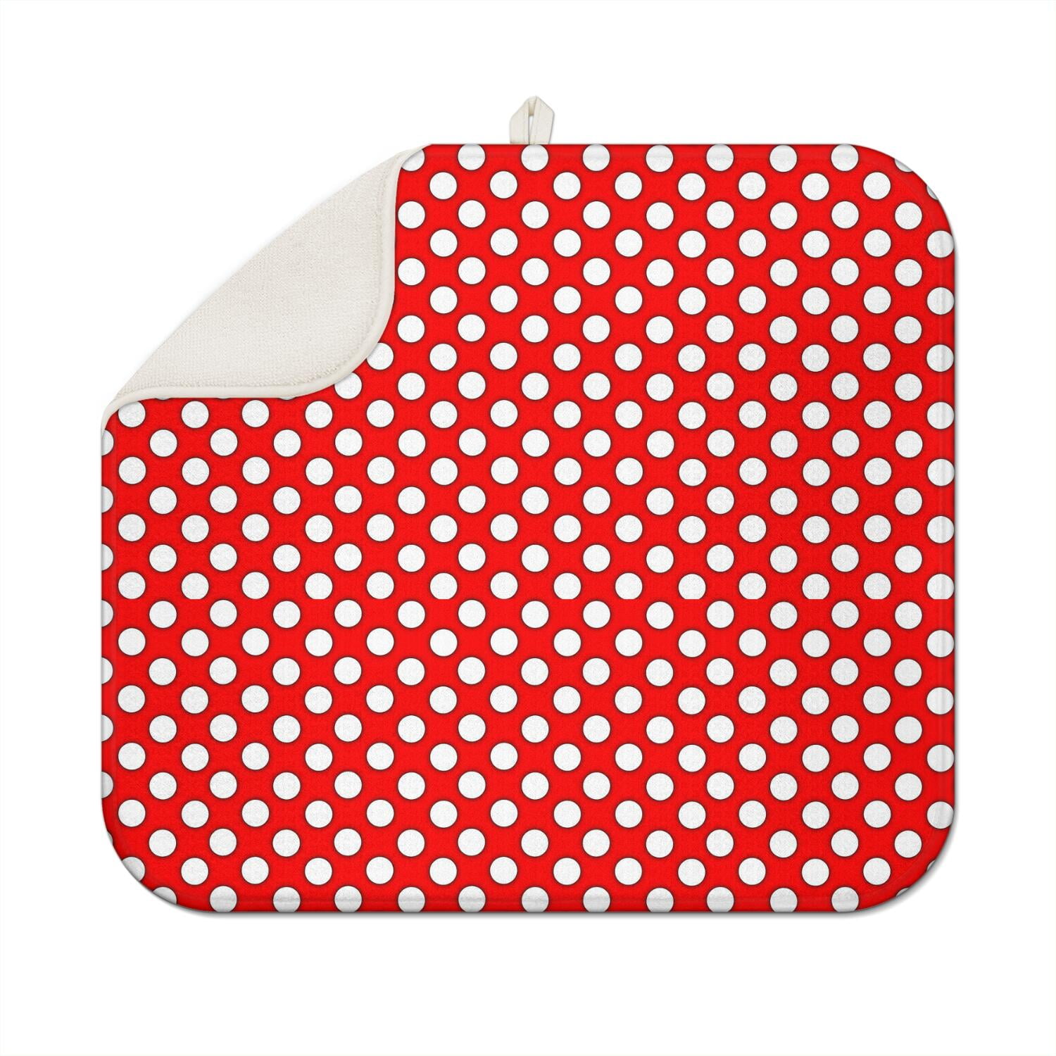 Minimalist Dots Dish Drying Mat - Foldable & Compact Sink Pad - Polka ...