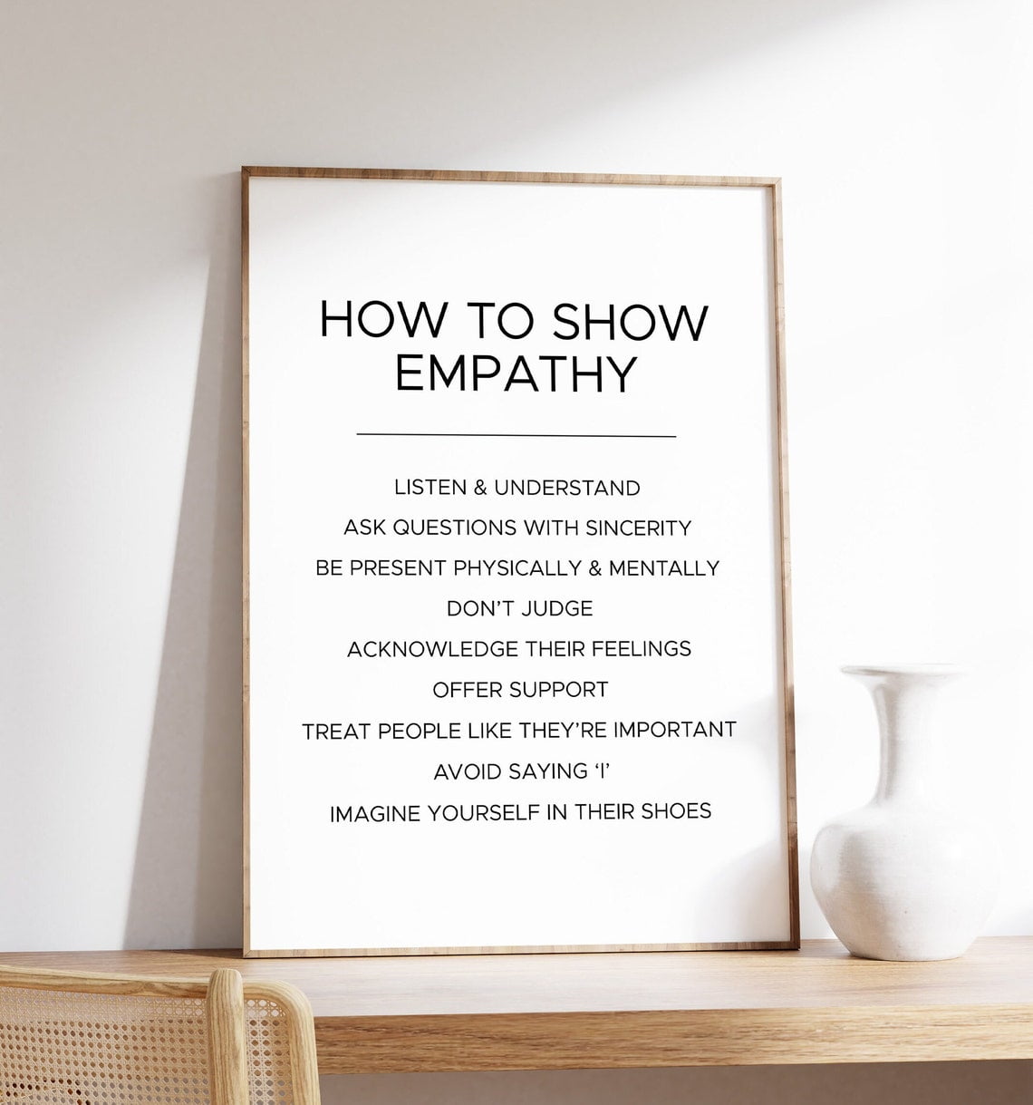 Minimalist Empathy Poster, How To Show Empathy, Kindness And Compassion ...
