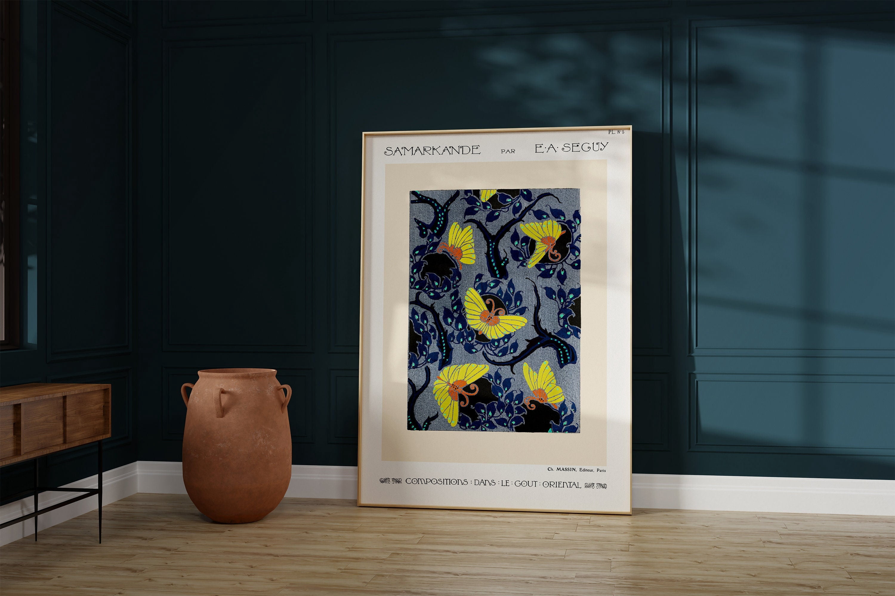 Minimalist Eugène Séguy Butterfly Pochoir Pattern Exhibition Mid ...