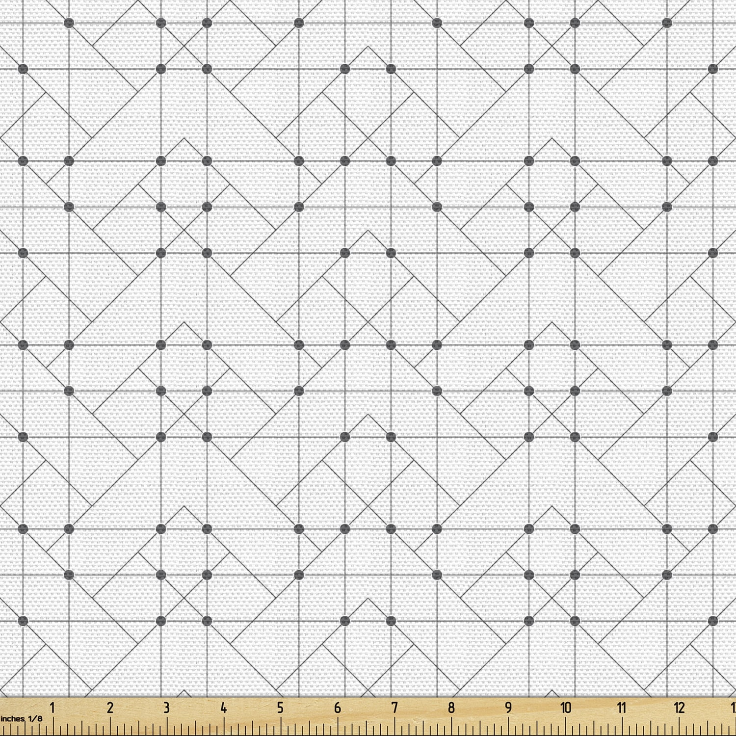 Minimalist Fabric by the Yard, Geometric Linear Techno Lines with Dots ...