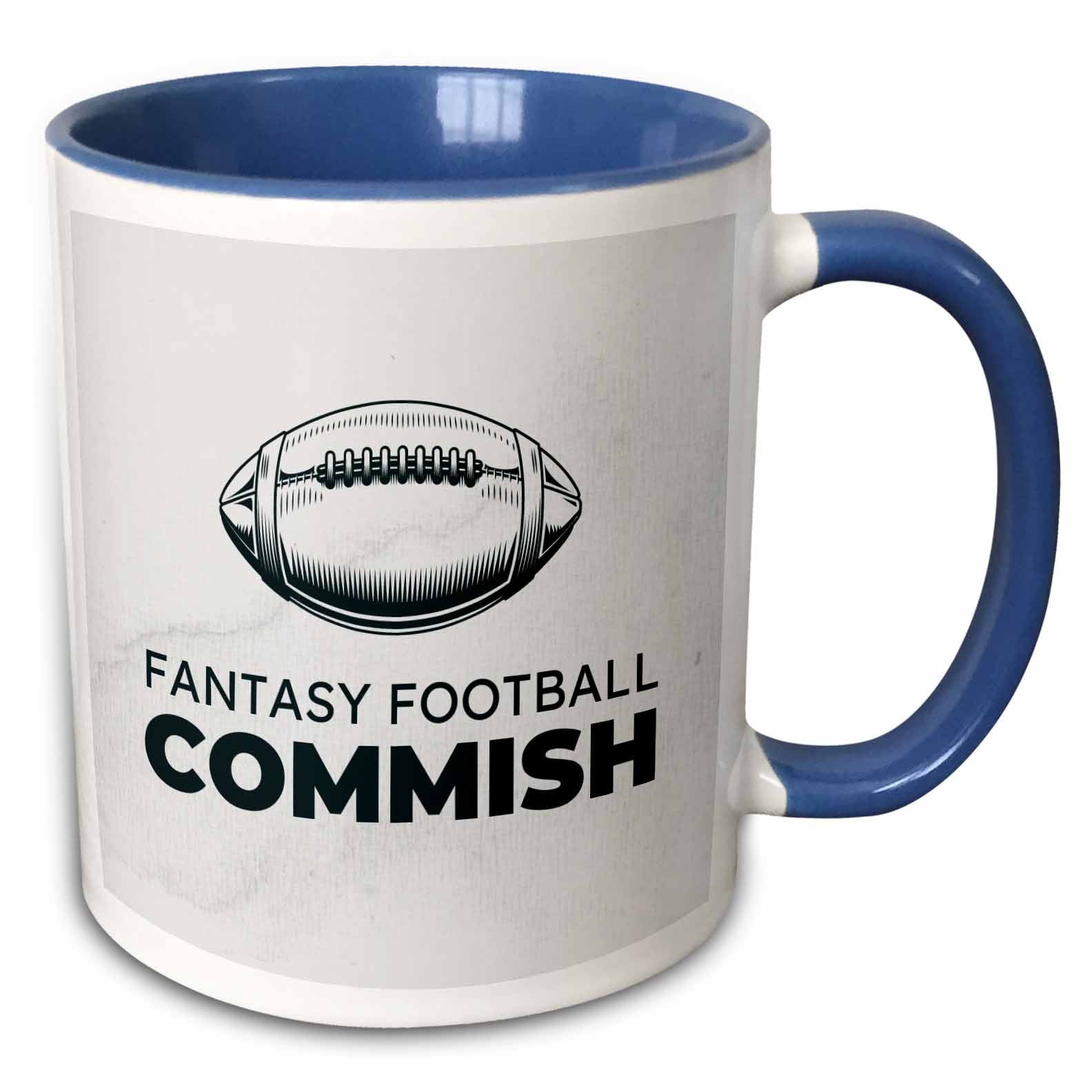 Minimalist Fantasy Football Commish Merch, 11oz Two-Tone Blue Mug ...