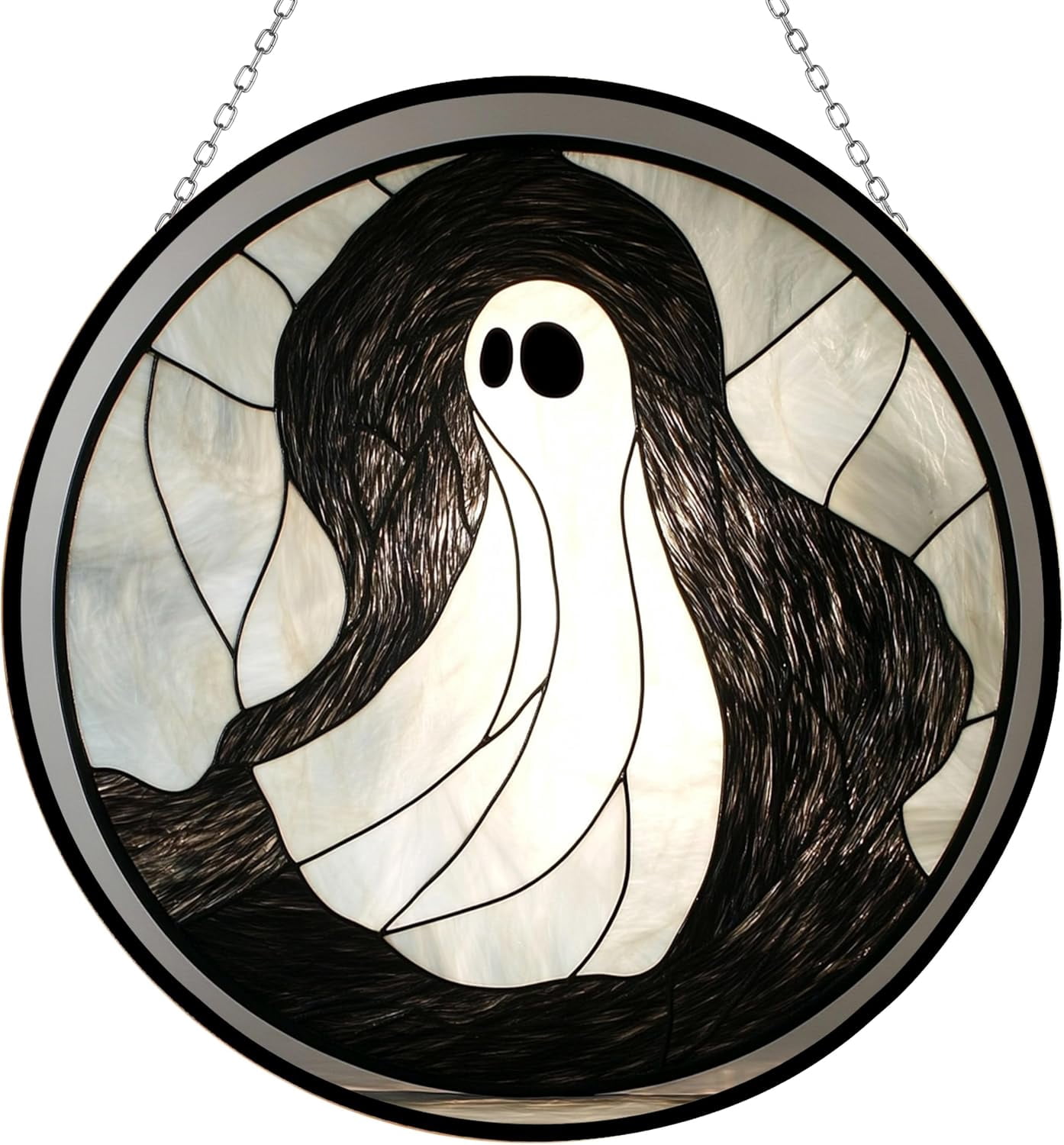 Minimalist Floating Ghost Stained Glass Suncatcher Stained Glass Window ...