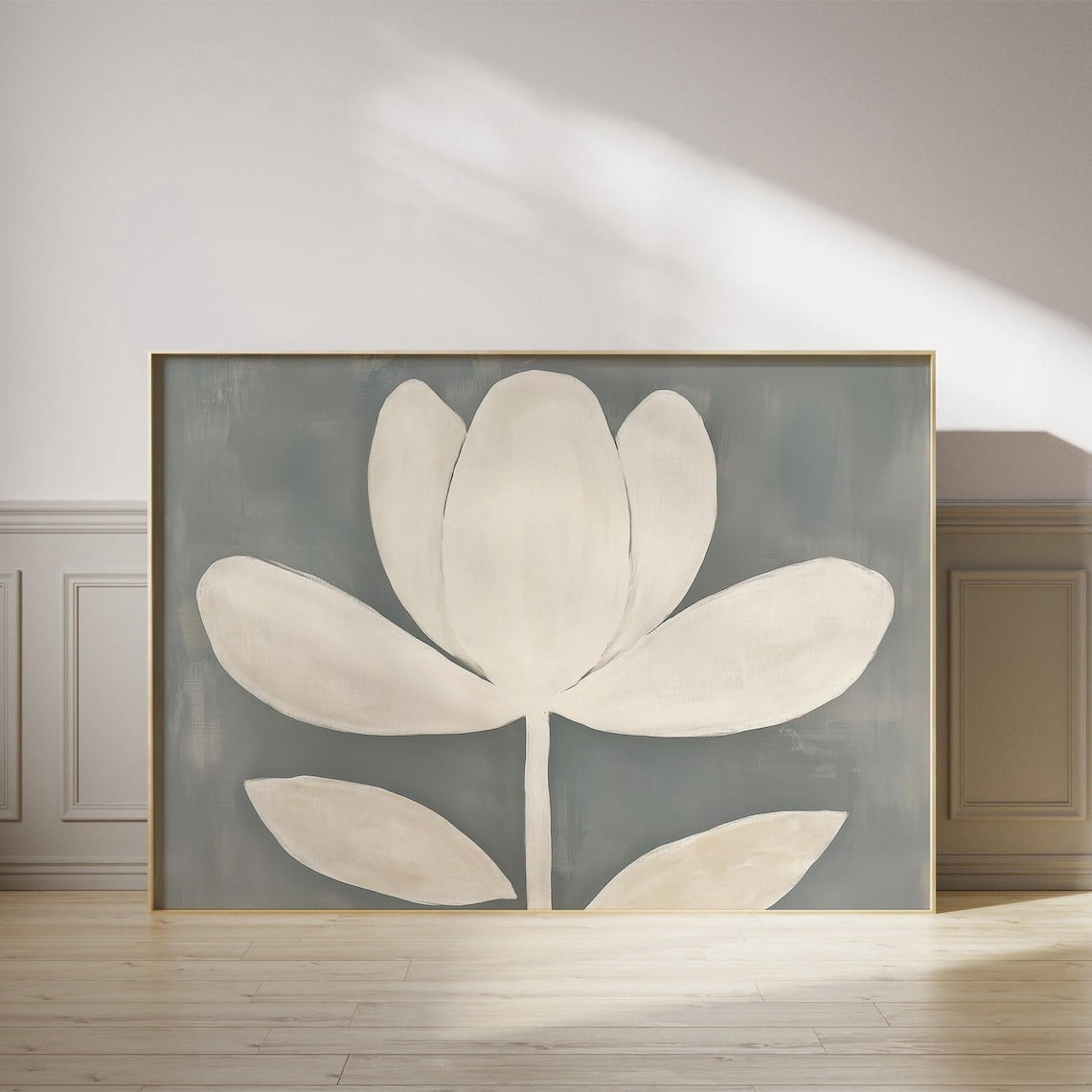 Minimalist Floral Neutral Abstract Botanical Wall Art, Unframed Poster ...