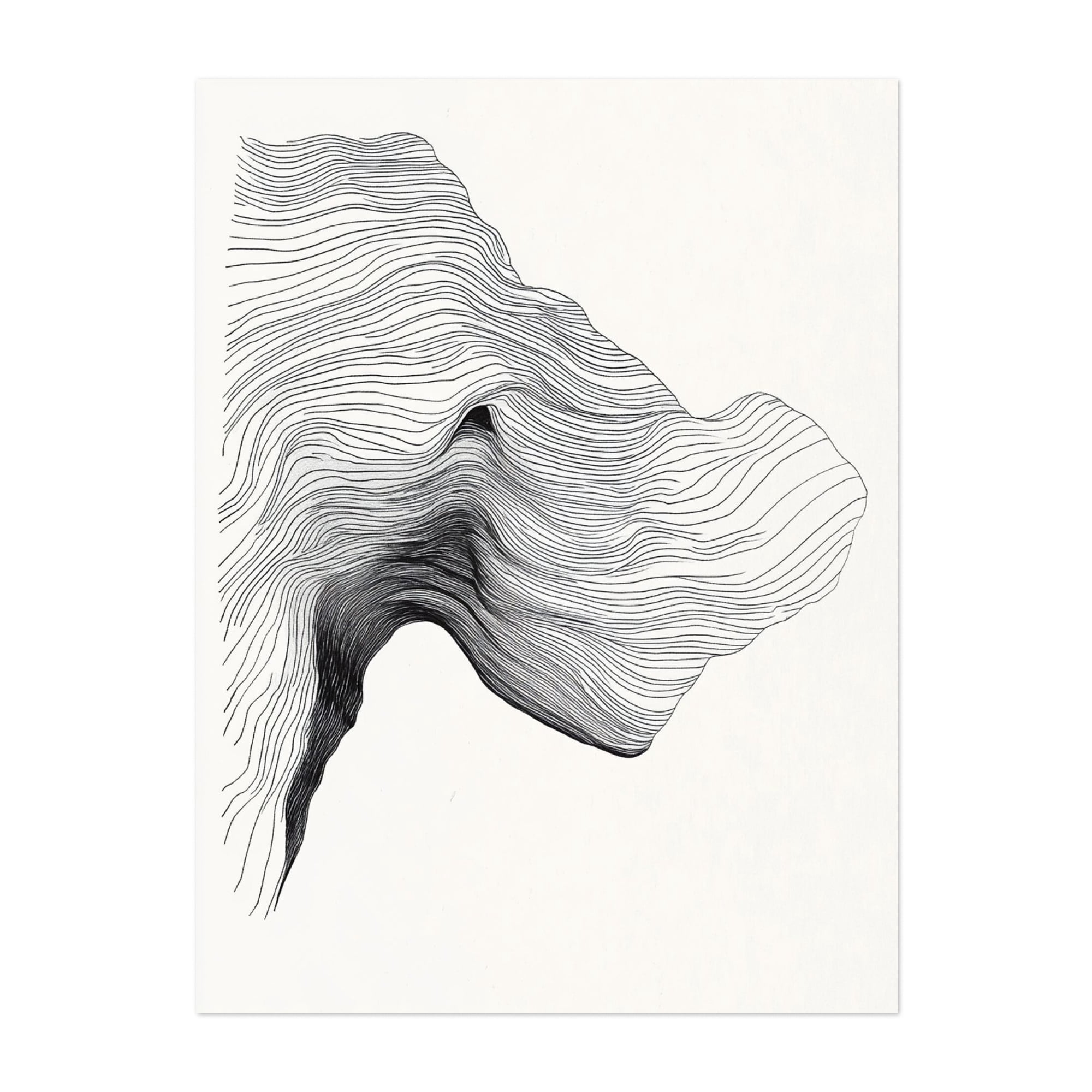 Minimalist Flower Art Print - Line Drawing Line Art Abstract Black and ...