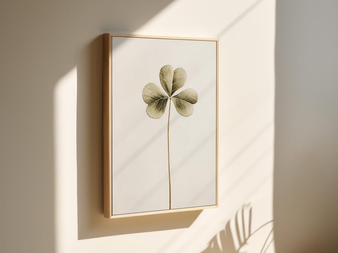 Minimalist Four-Leaf Clover Wall Art For Modern Nature-Inspired Decor ...