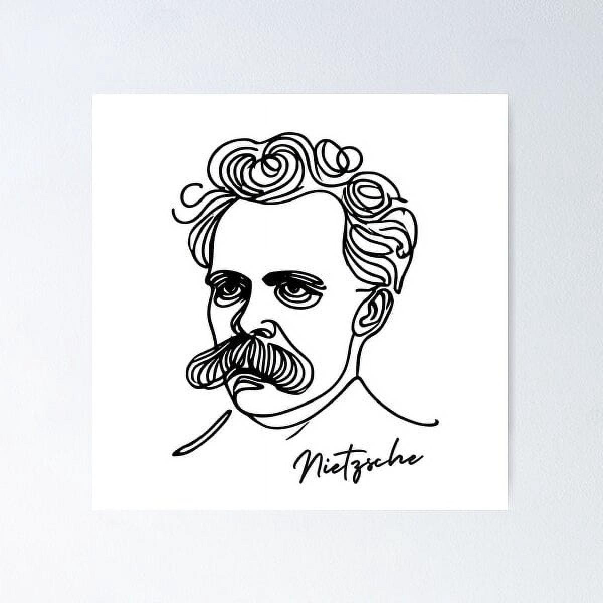 Minimalist Friedrich Nietzsche (With Name) Poster Wall Art, Modern Wall ...