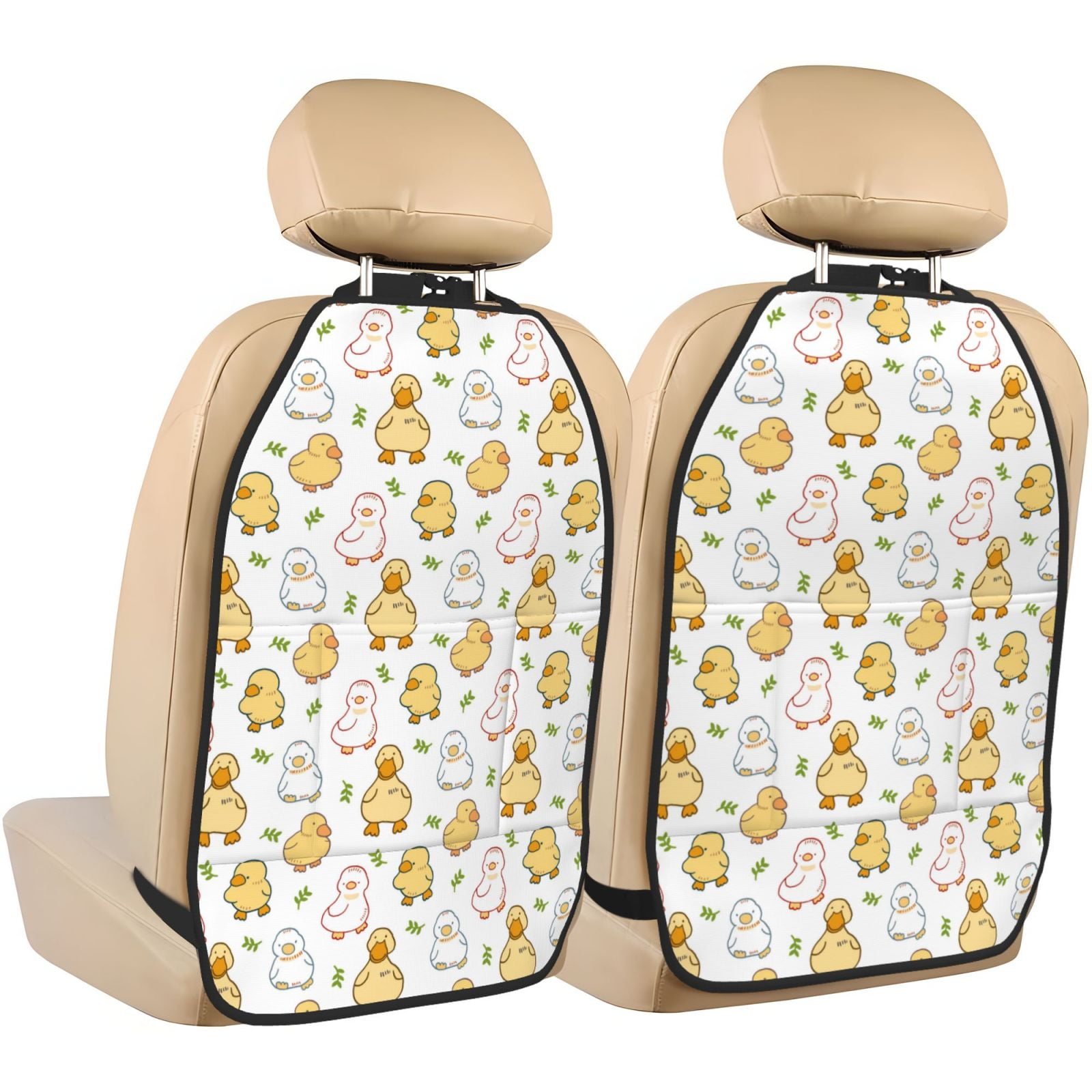 Minimalist Funny Cartoon Cute Duck Backseat Car Organizer, 2 Pack Kick ...