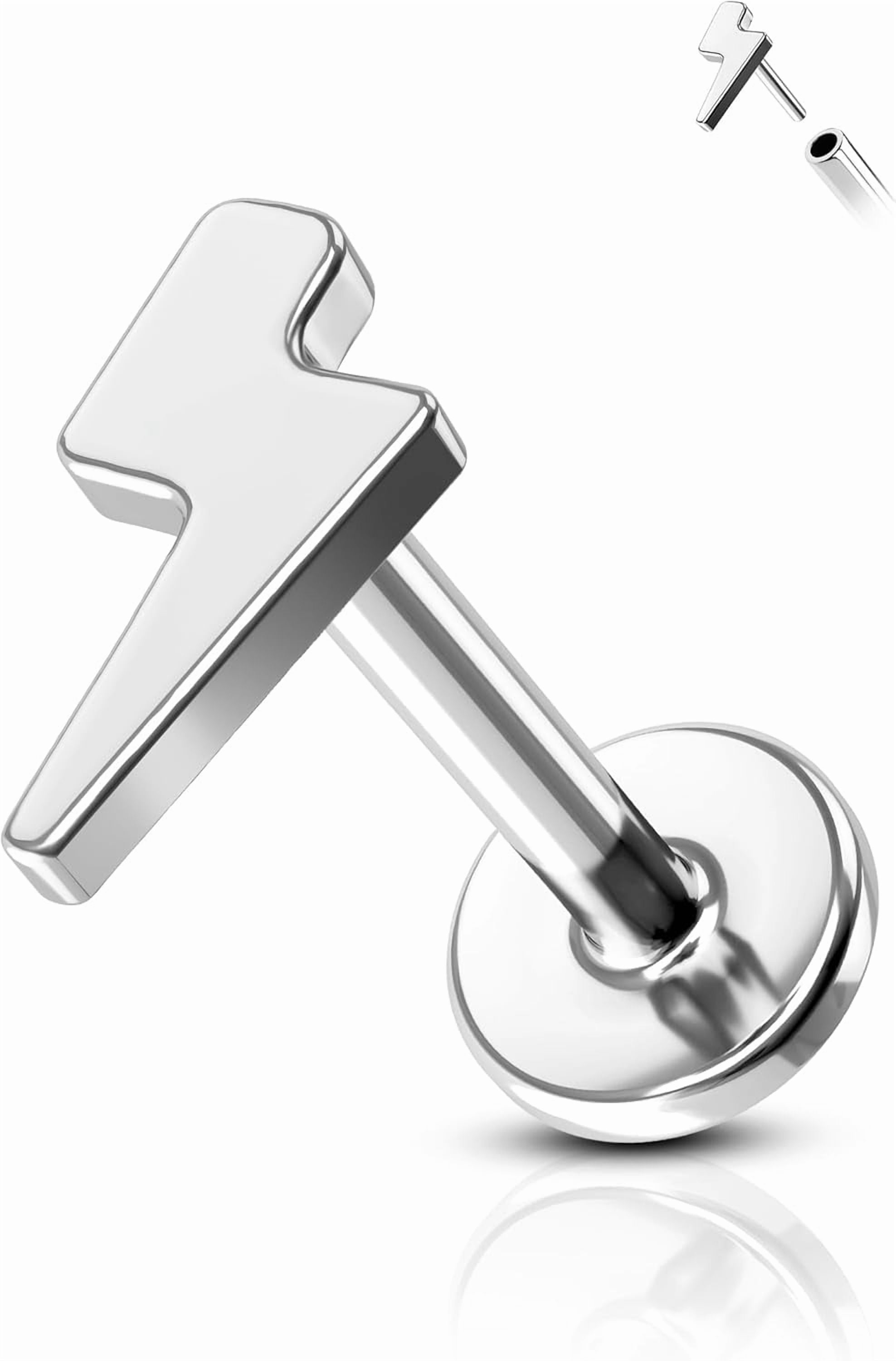 Minimalist G23 Solid Titanium Cartilage Earring Stud 16G Threadless ...