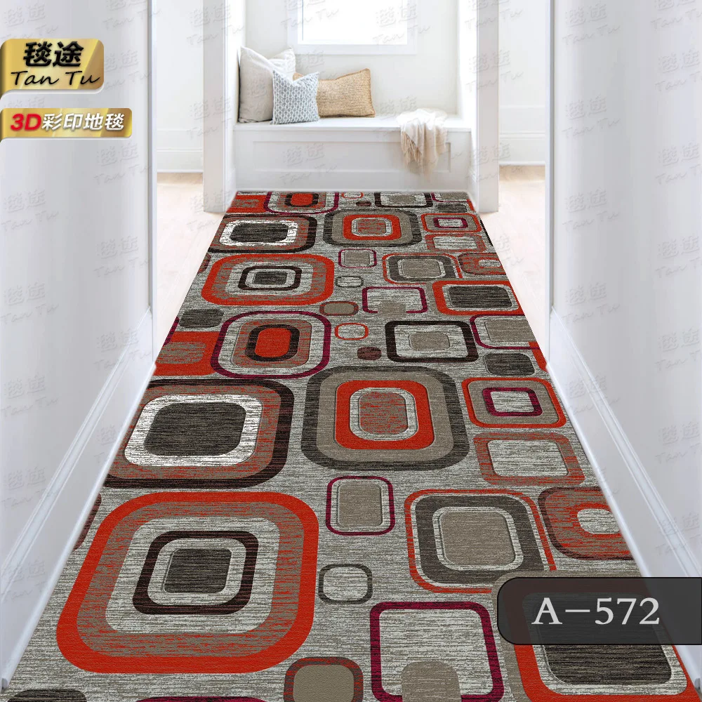 Minimalist Geometry Long Corridor Carpet Banquet Hall Stairs Passageway ...