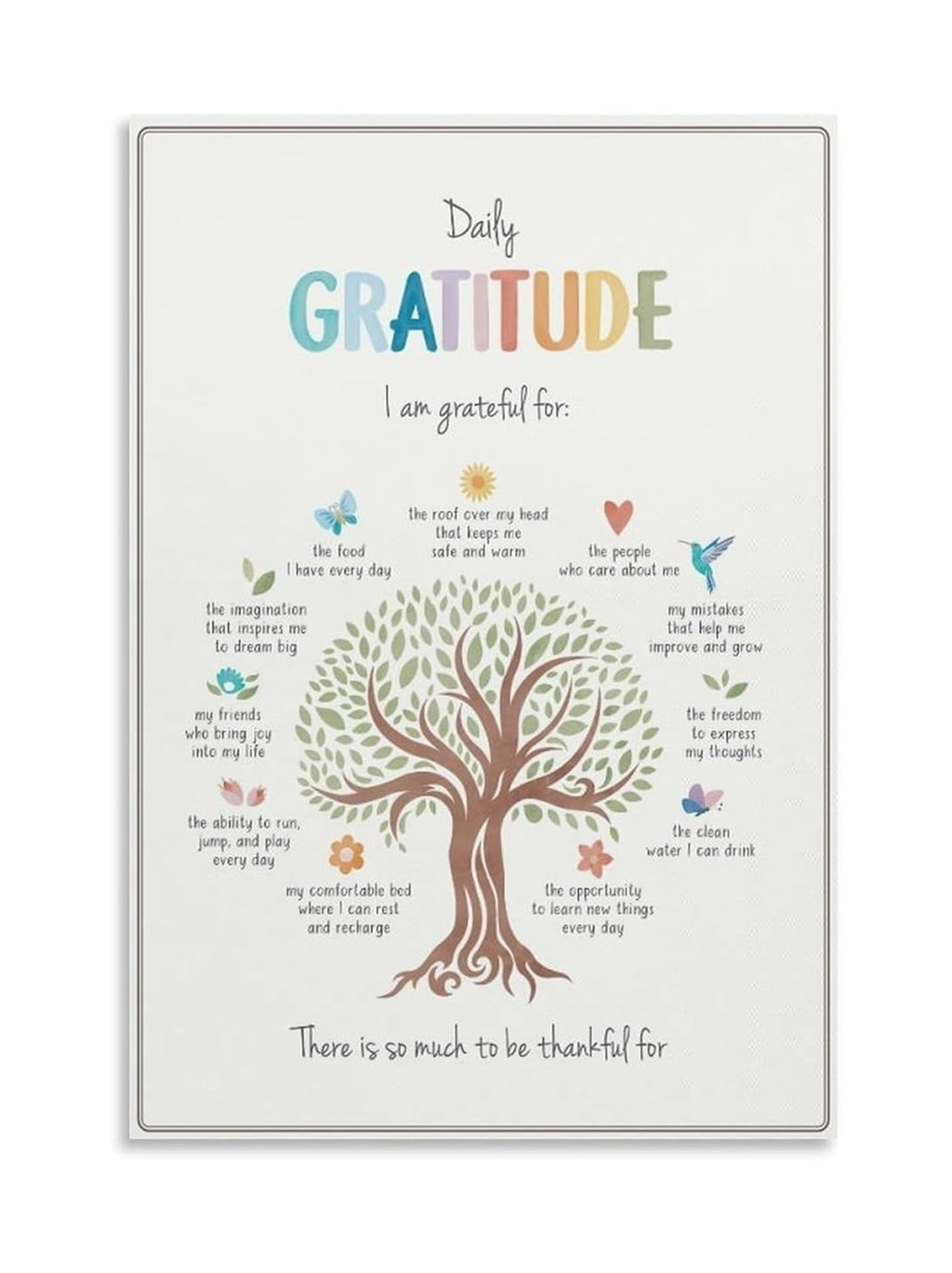 Minimalist Gratitude Art Print, I Am Grateful Quote on Canvas for ...