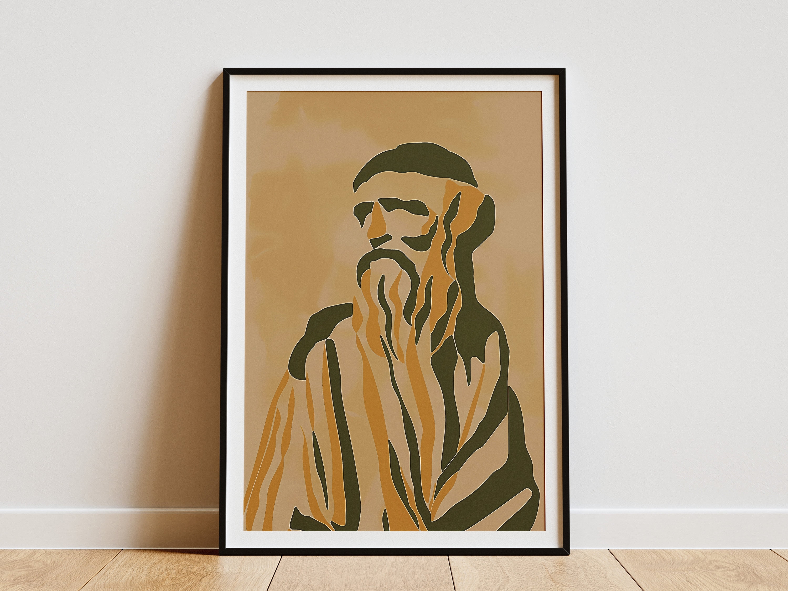 Minimalist Greek God Poster Abstract Art Print Mid Century Modern ...