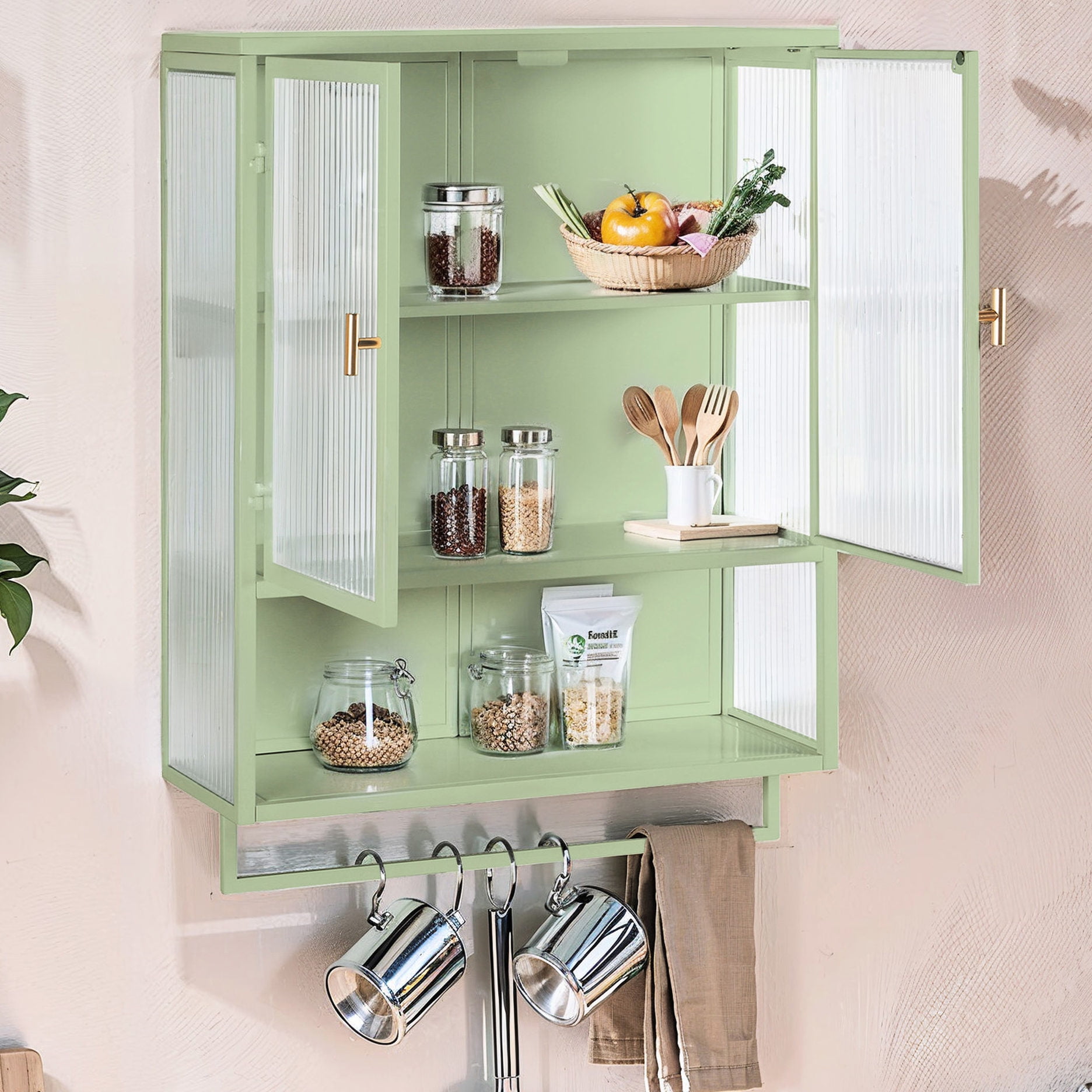 Minimalist Green Sideboard with Two-tier Storage | Perfect for Keeping ...