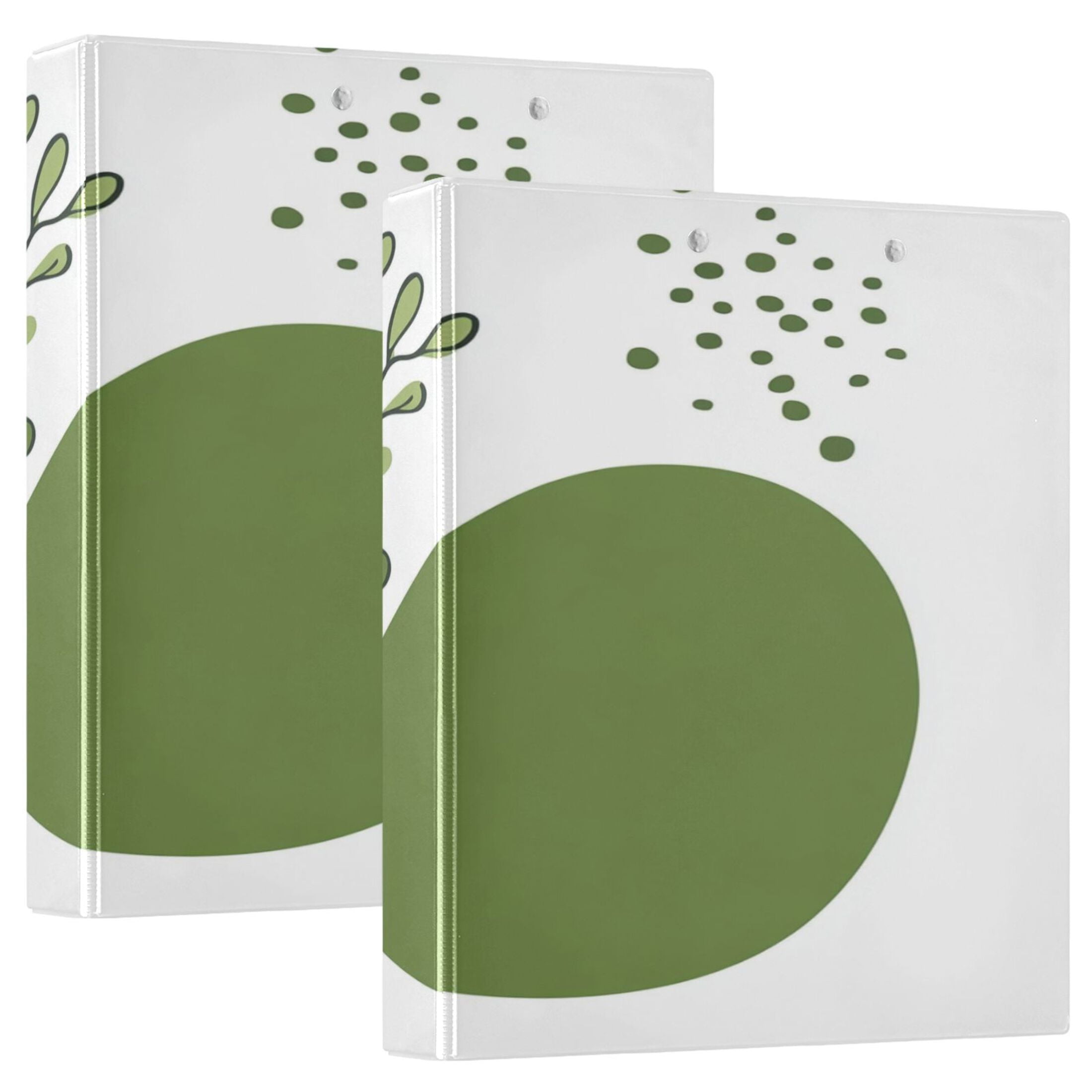 Minimalist Greenery 12.4x10.6in PVC Round Ring Binders, 2-Pack, D-Ring ...