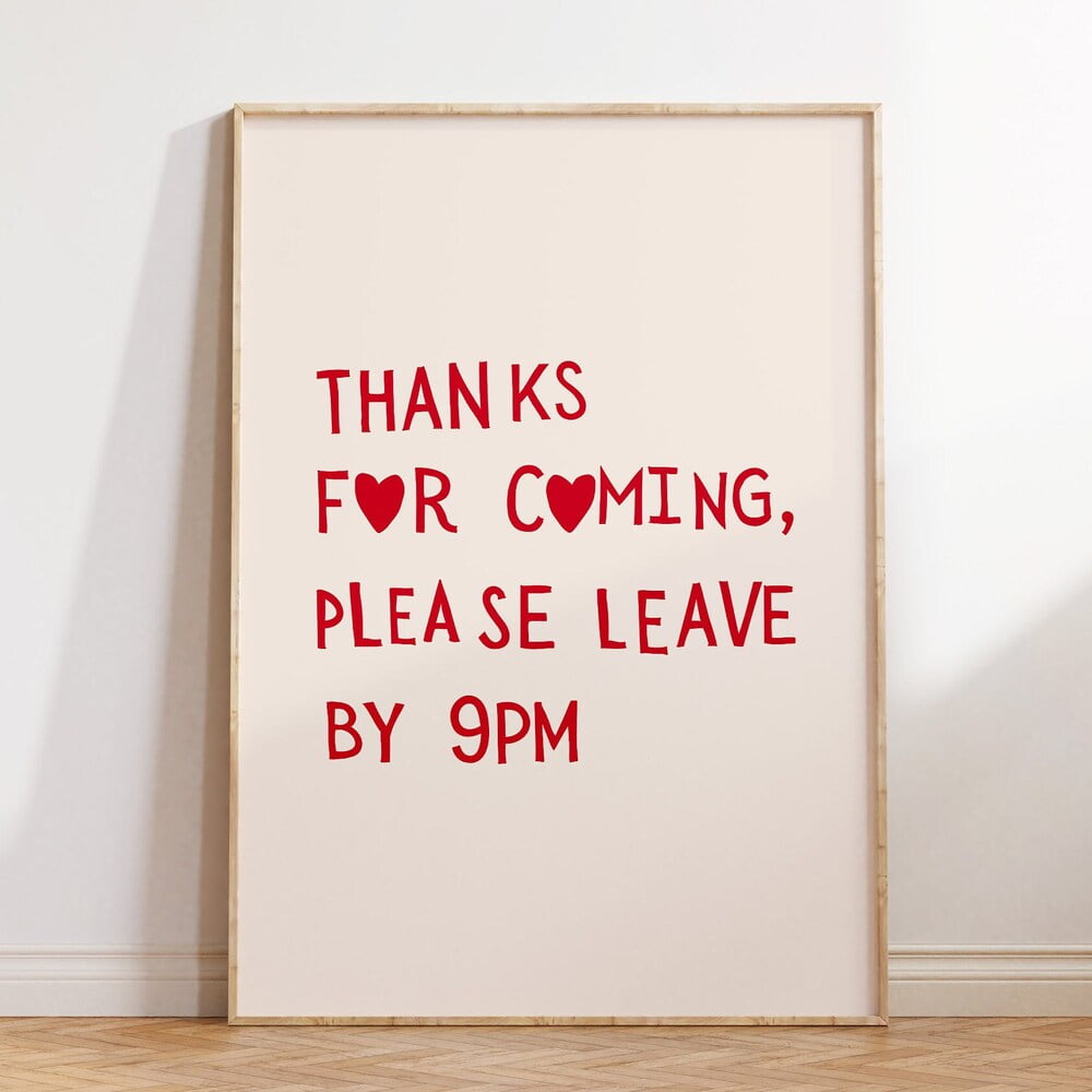 Minimalist Heart Print Funny Goodbye Print Aesthetic Home Decor Cute ...