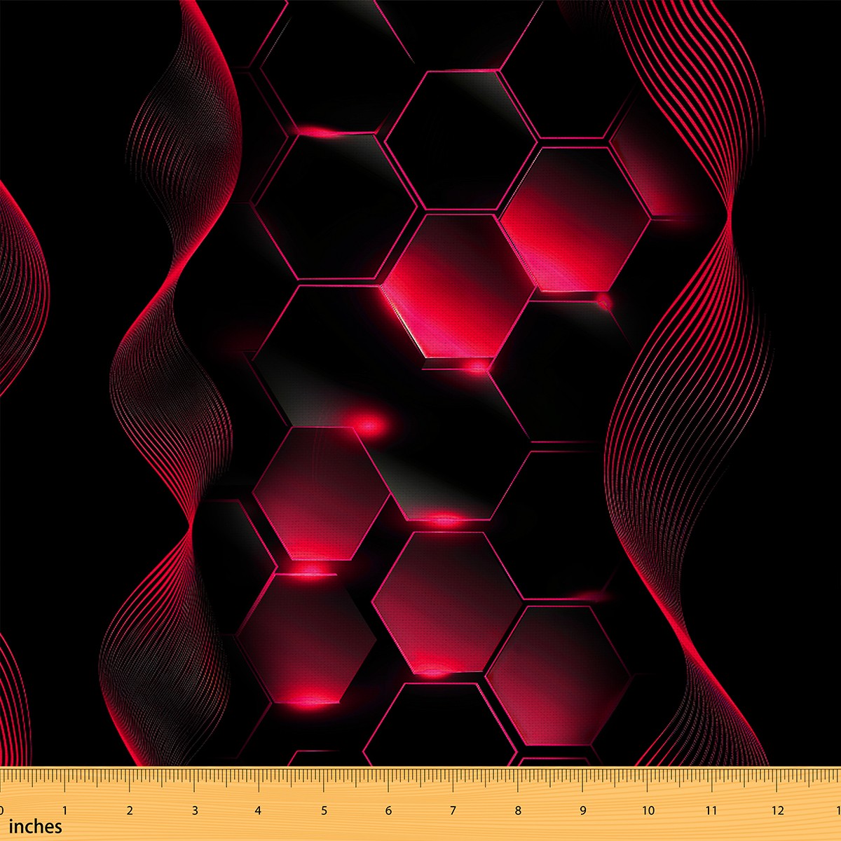 Minimalist Hexagonal Fabric By The Yard,Ombre Lines Upholstery Fabric ...