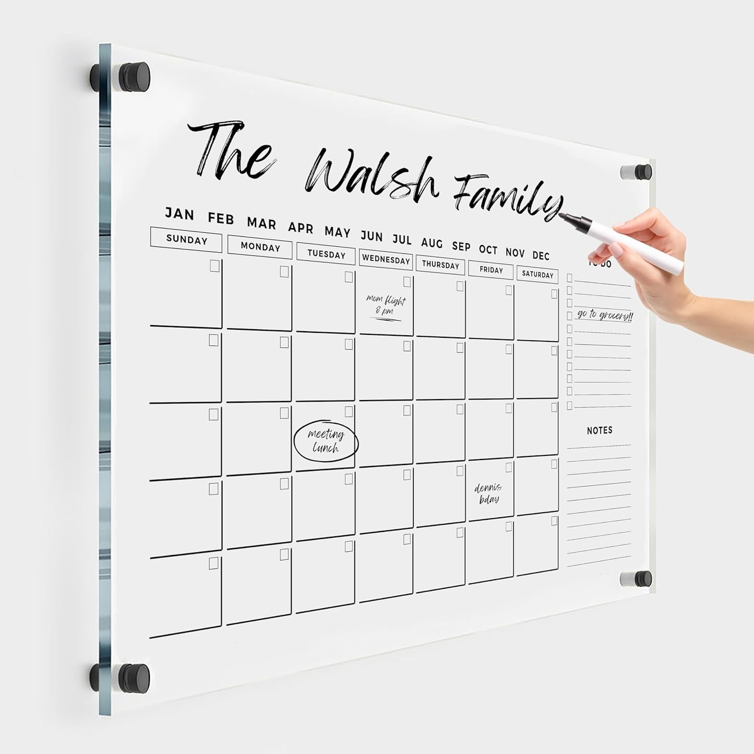 Minimalist Horizontal Clear Calendar for Office and Home Wall ...