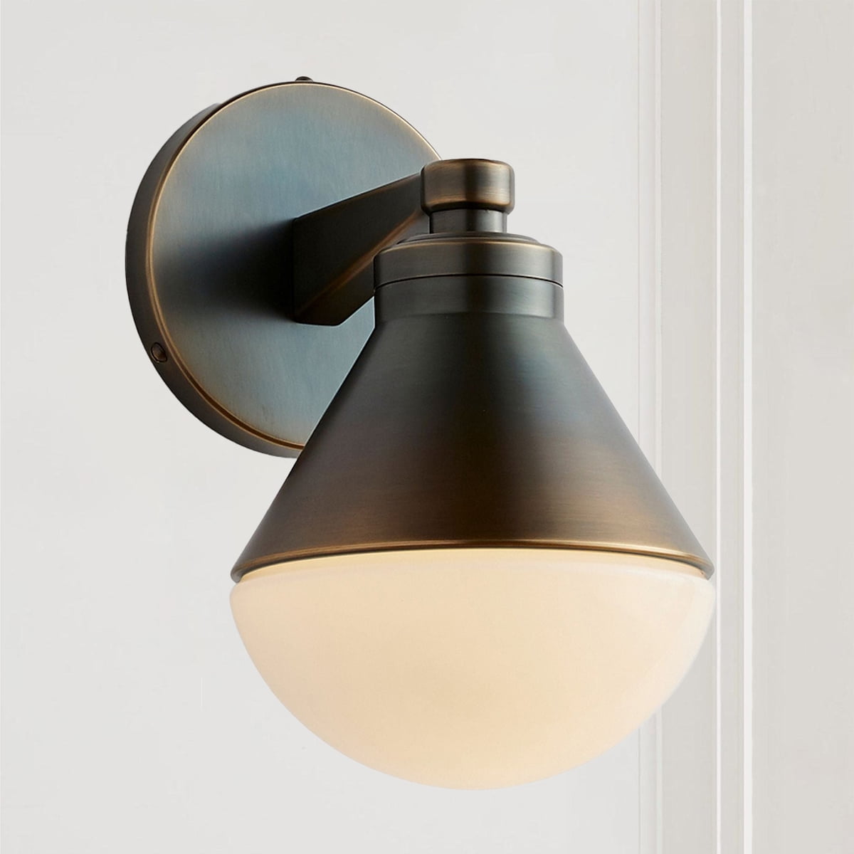 Minimalist Industrial Geometric Glass Brass Sconce , outdoor wall ...