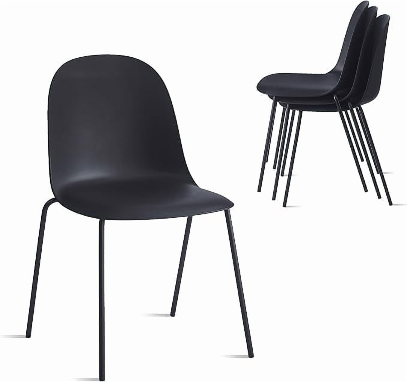 Dining Chairs 4-Pack, Stackable Heavy-Duty for Indoor/Outdoor, Black ...