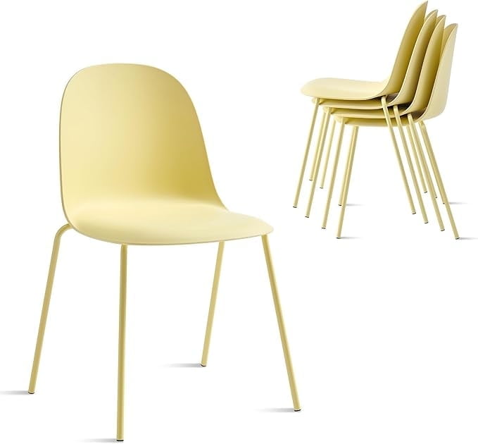 Xdeco Dining Chairs 4-Pack with 280lbs Capacity, Stackable Heavy-Duty ...