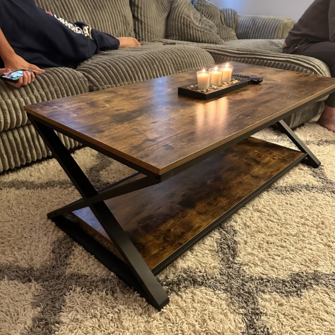 Minimalist Industrial Wooden and Metal Center Table 39in for Living ...