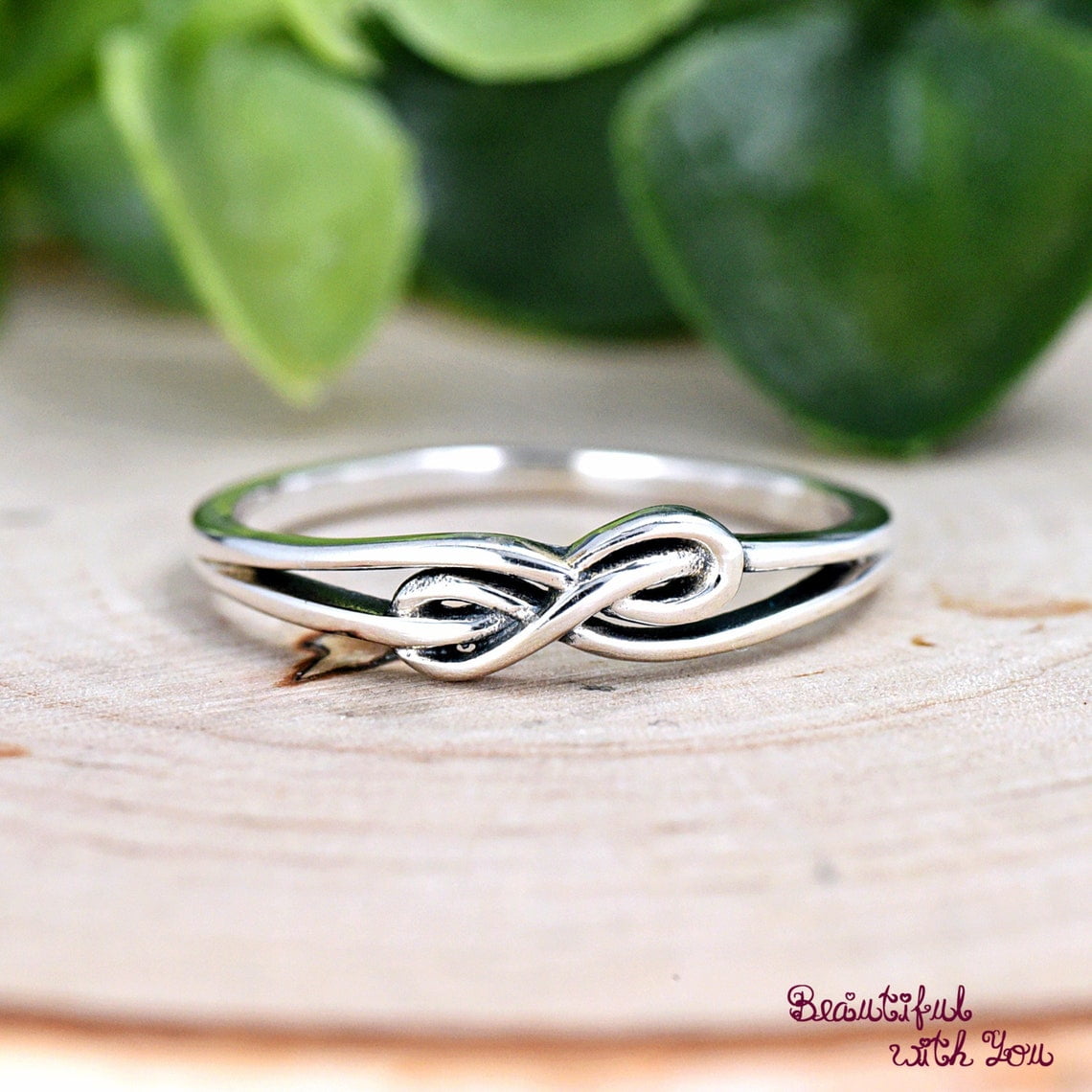 Minimalist Infinity Knot Promise Ring for Women, Solid 925 Sterling ...