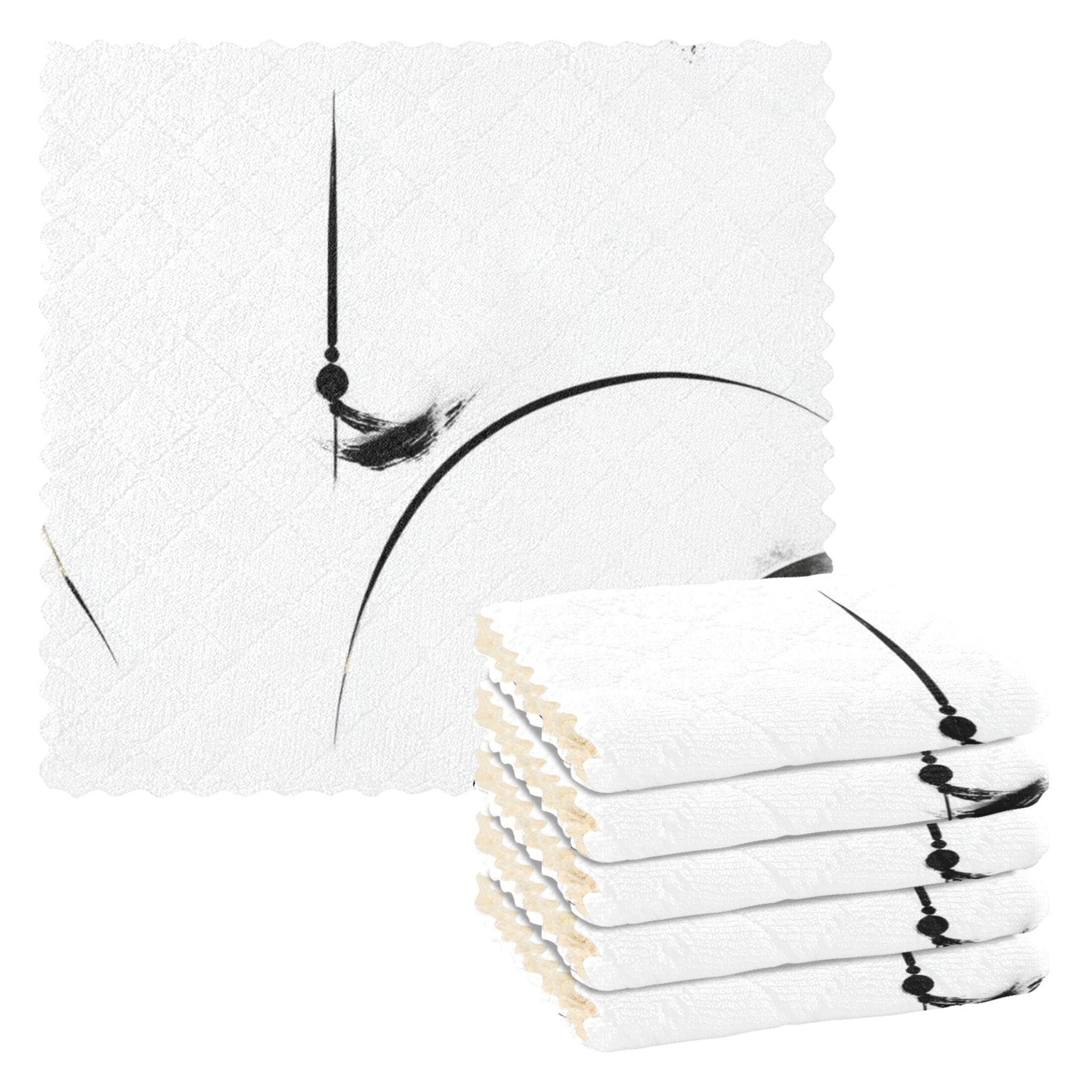 Minimalist Ink Art 6 Pack Kitchen Cleaning Cloths 11'' x 11'', Super ...