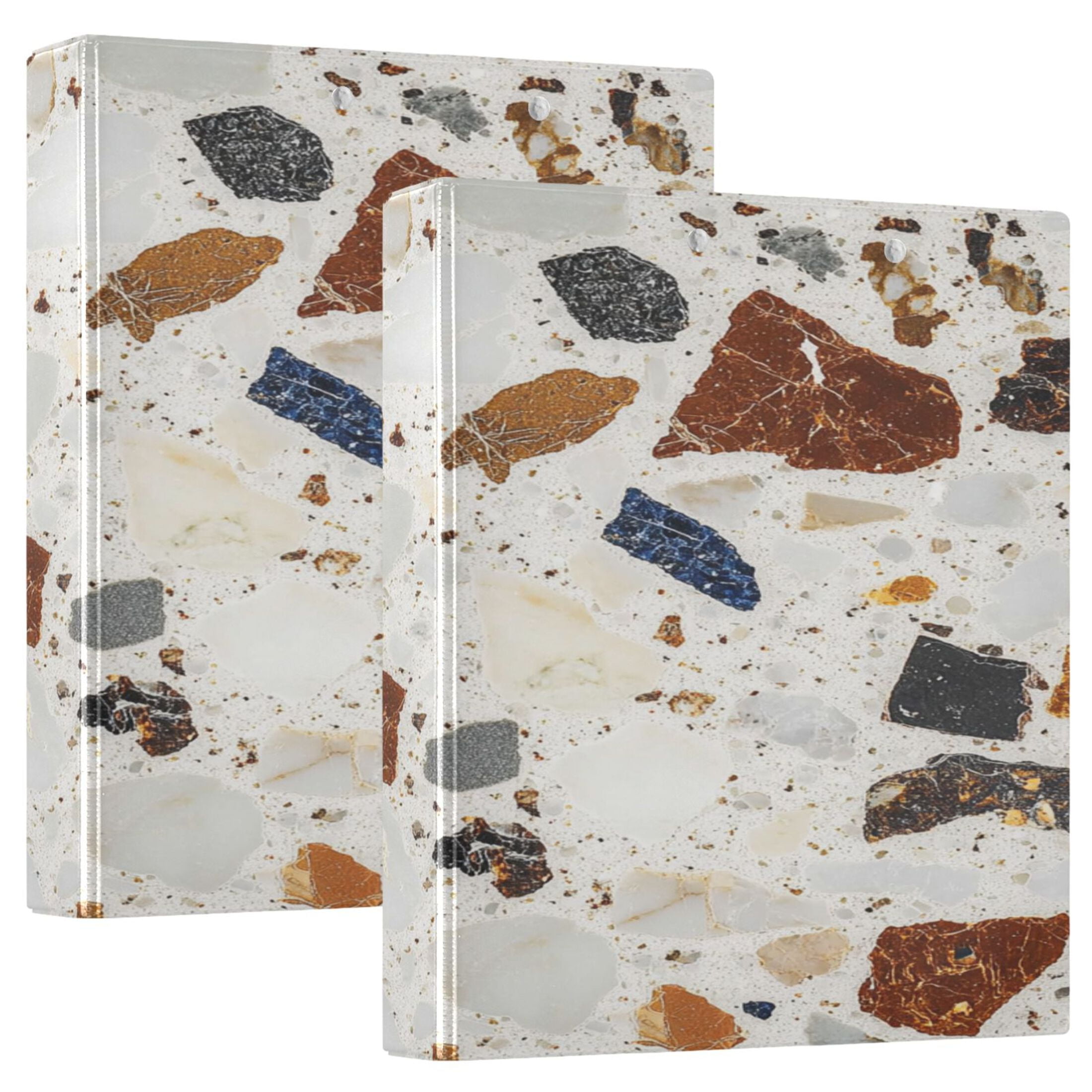 Minimalist Irregular Patterns 12.4x10.6in PVC Round Ring Binders, 2 ...