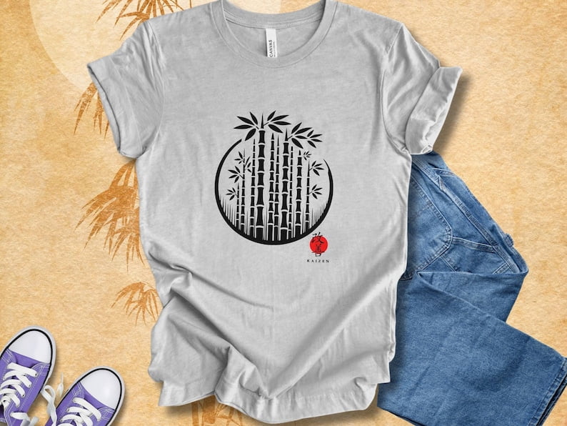 Minimalist Kaizen Kanji Vertical Design T-shirt, Japanese Kaizen Kanji ...