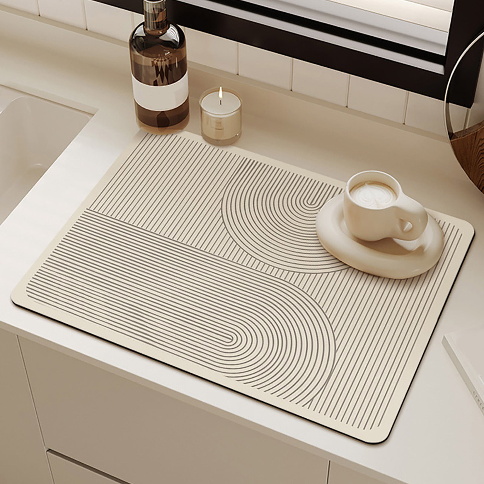 Minimalist Kitchen Mat Diatomaceous Mud Tabletop Insulation Mat Ashtray ...