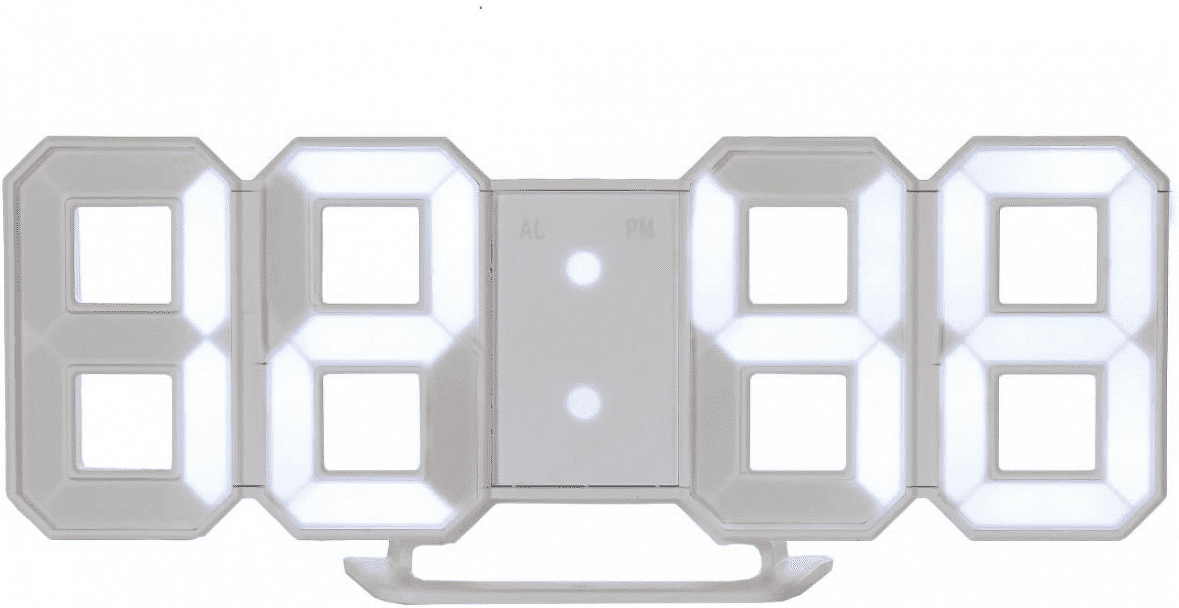 Minimalist LED Clock with 3 Adjustable Brightness Levels and AC/DC ...