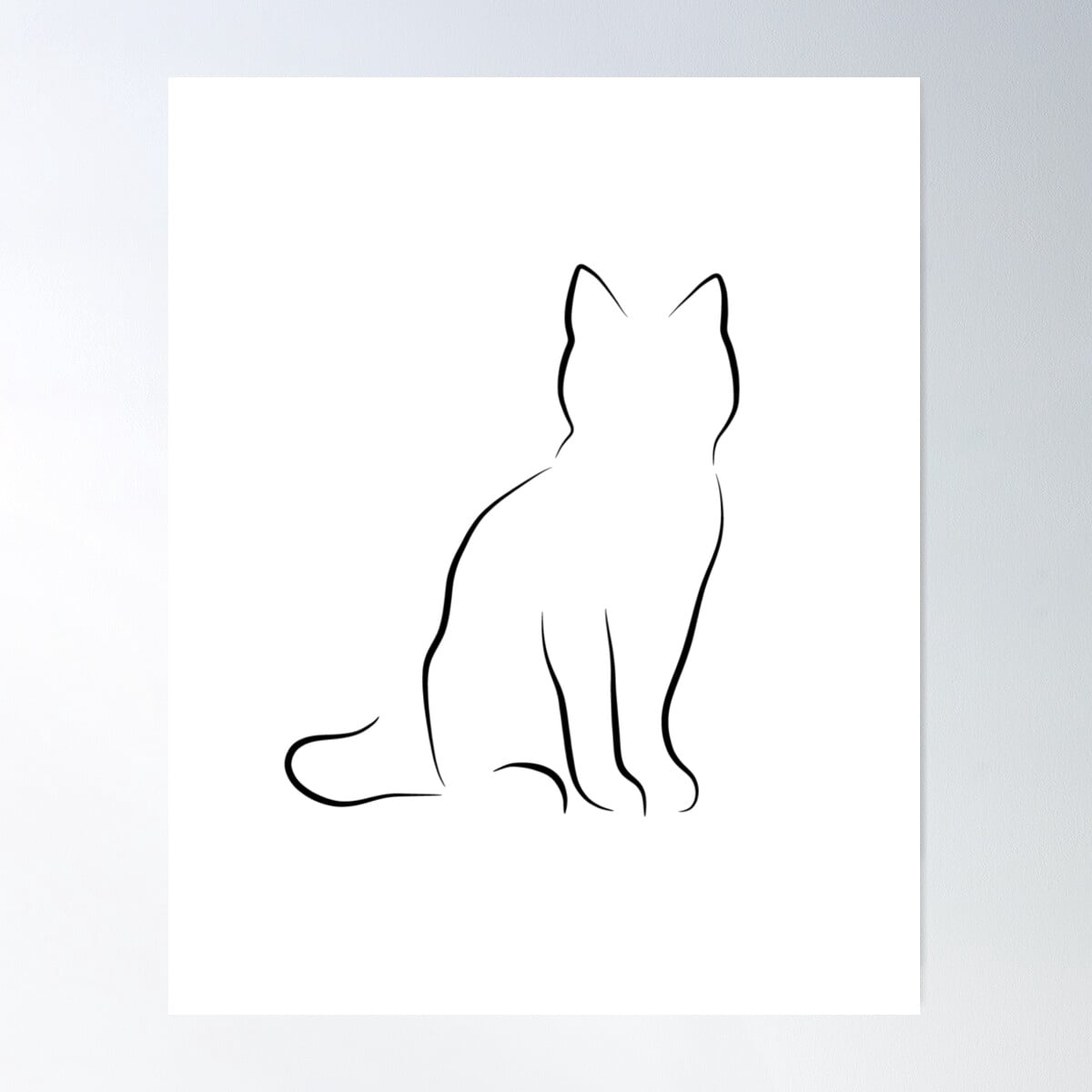 Minimalist Line Art Cat Drawing Poster Wall Art Modern Wall Decor For ...