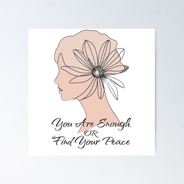 Minimalist Line Art With Empowering Message Poster Wall Art, Modern ...