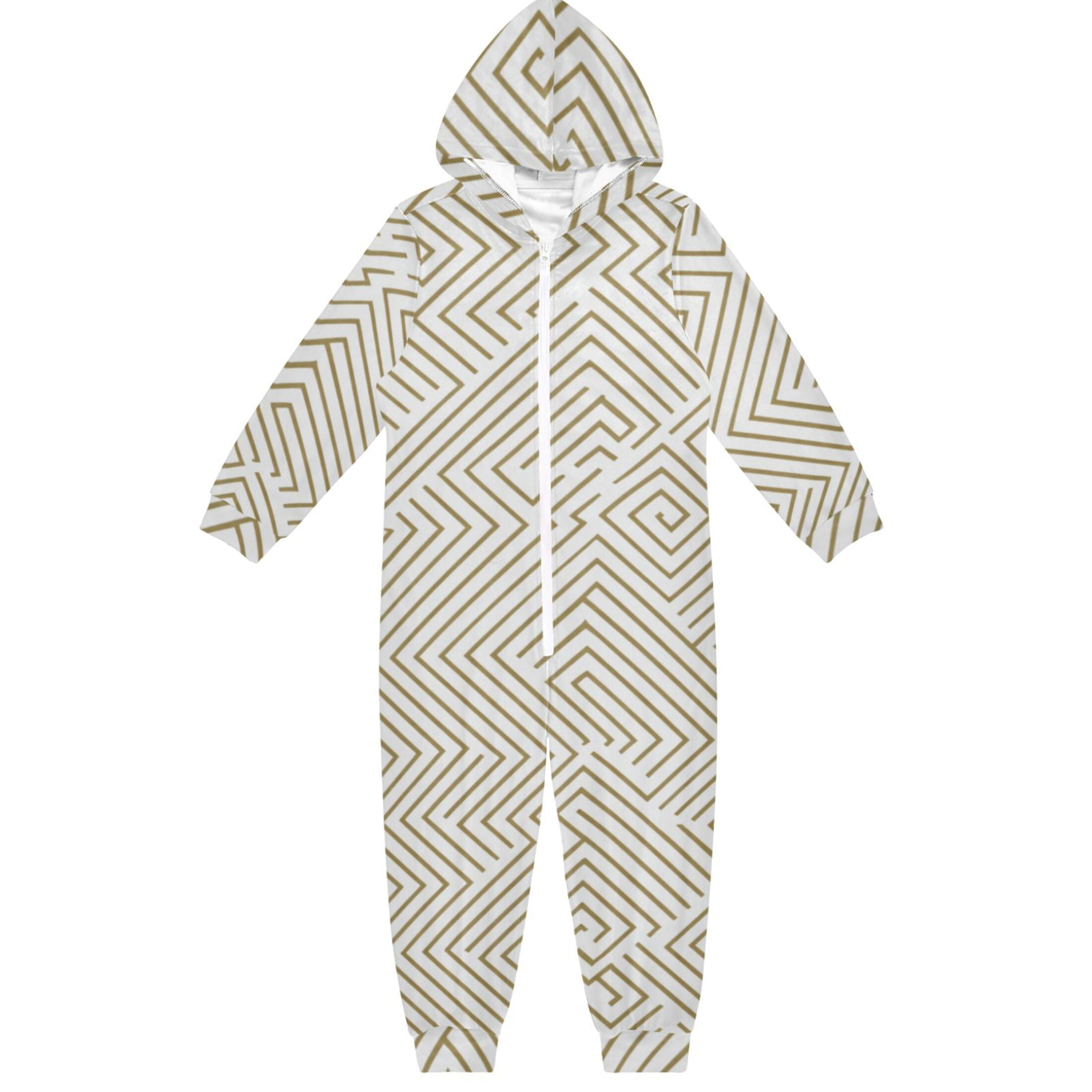 Minimalist Line Design One Piece Pajamas Soft Jumpsuit Cozy Sleep and ...