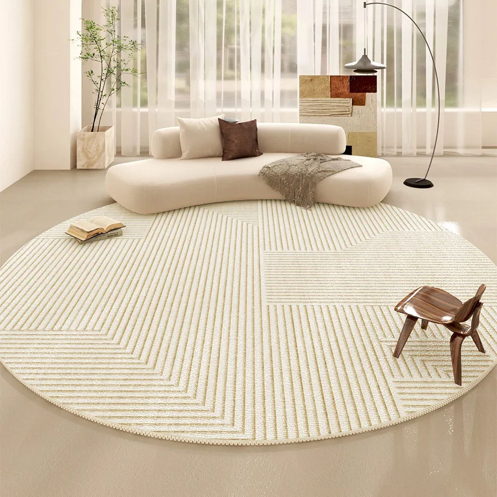 Minimalist Line Living Room ration Carpet Japanese-style Round Rugs for ...