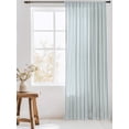 Minimalist Lines Sheer Curtains 108 Inch Long 1 Panel Hand Painted Blue ...